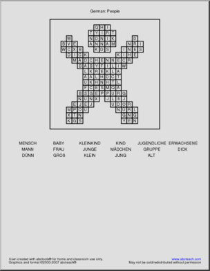 German: Word Search – Winter Sports – Abcteach