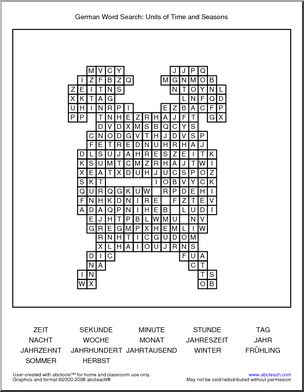 German: Word Search- Numbers 0-10 – Abcteach