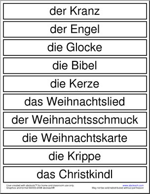 German: Word Wall – Christmas – Abcteach