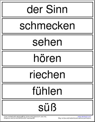 Die Sinne/ Senses – Abcteach
