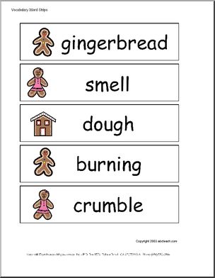 Gingerbread Boy (pictures) Word Wall – Abcteach