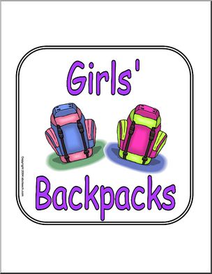 Sign: Girls’ Backpacks 2 – Abcteach
