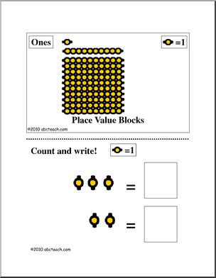 Golden Bead Place Value Counting Blocks Ones Booklet (elementary) Math – Abcteach