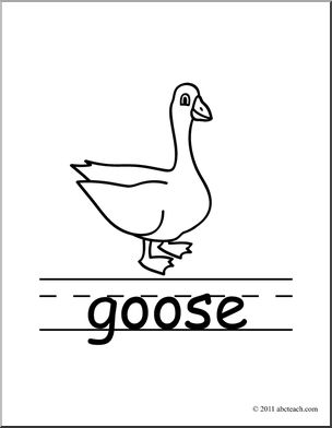 Clip Art: Basic Words: Goose B&W (poster) – Abcteach