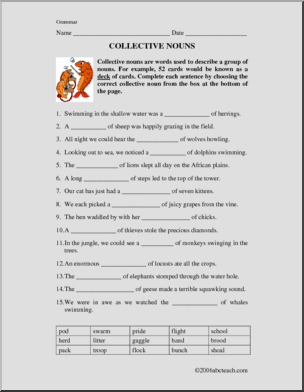 Nouns/Pronouns – Page 4 – Abcteach
