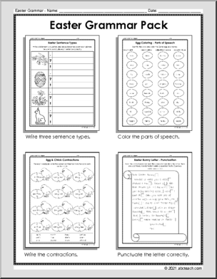 Easter Grammar Pack – Abcteach
