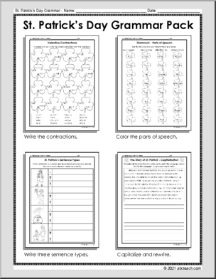 St. Patrick’s Day Grammar Pack – Abcteach