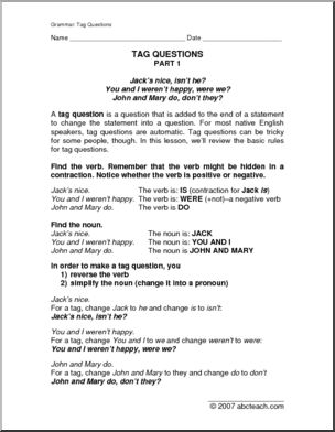 Present Tense Verbs (elem-upper el/ESL) Rules and Practice – Abcteach