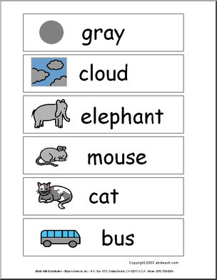 Word Wall: The Color Gray – Abcteach