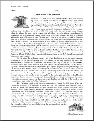 Comprehension: The Parthenon (upper elem/middle) – Abcteach