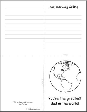 Greeting Card: Happy Father’s Day – “World’s Greatest Dad!” theme (B&W ...
