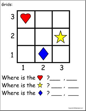 Shapes and 3 x 3 (pre-k/primary) Grids – Abcteach