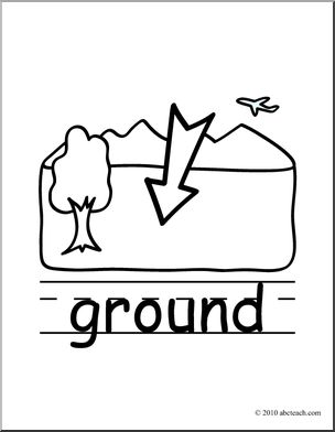 Clip Art: Basic Words: Ground B&W (poster) – Abcteach