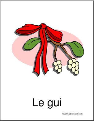 French: NoÃŽl; Gui Vocabulary Poster – Abcteach