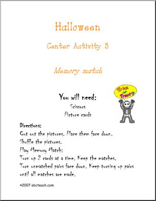 Halloween – Picture Matching Learning Center – Abcteach