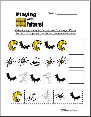Worksheet: Halloween Patterns (pre-k/primary) – Abcteach