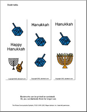 Bookmarks: Hanukkah – Abcteach
