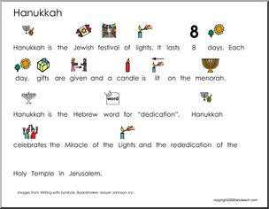 Matching: Hanukkah Pictures – b/w (preschool/primary) – Abcteach