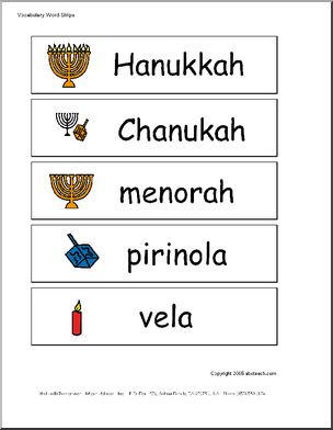 Spanish: Vocabulario – Hannukah – Abcteach
