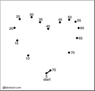 Dot to Dot: Valentines – Heart (by 5s) – Abcteach