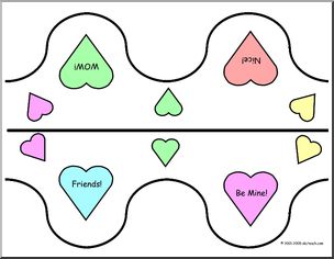 Bulletin Board Trim: Candy Hearts (large) – Abcteach