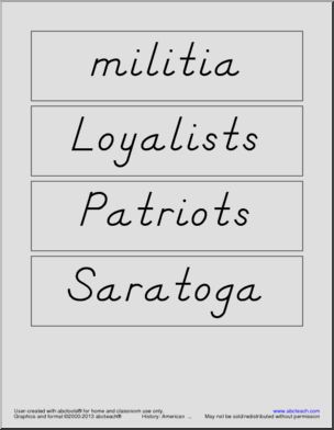 Word Wall: History – American Revolution – Abcteach