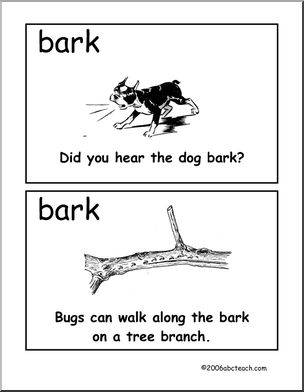 Bark (primary) Homonym – Abcteach