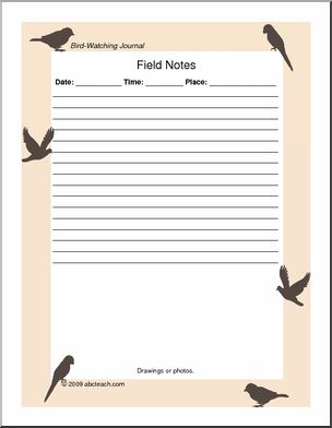 Project: Bird-Watching Journal- Field Notes – Abcteach