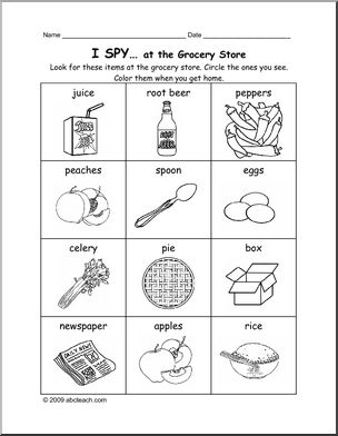 Game: I SPY at the Grocery Store (4) – Abcteach