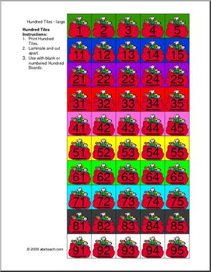 Hundred Board: Flower One to One Hundred Counting Board (color) (k-1 ...