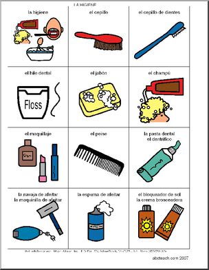 Spanish: Poster de vocabulario: La higiene (elementaria) – Abcteach