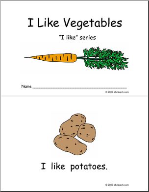 Early Reader: “I like… ” (vegetables- color) – Abcteach