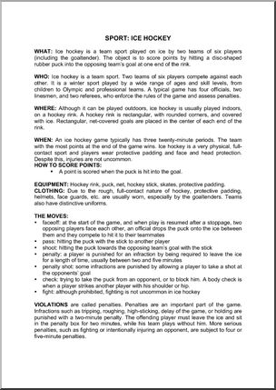 Ice Hockey – Abcteach