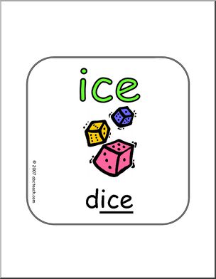 Word Family – ICE Sign – Abcteach