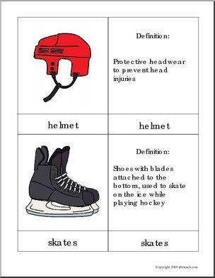 Flashcards: Ice Hockey: Equipment – Abcteach