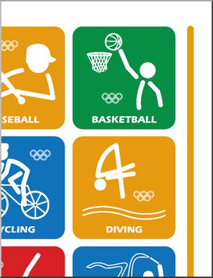 Large Poster: Summer Olympics Icons (9 page) – color – Abcteach