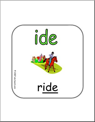 Word Family – IDE Words Sign – Abcteach