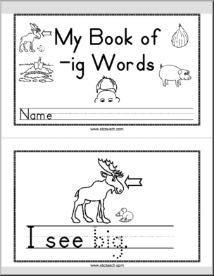 CVC – My Book of -ig Words – Abcteach
