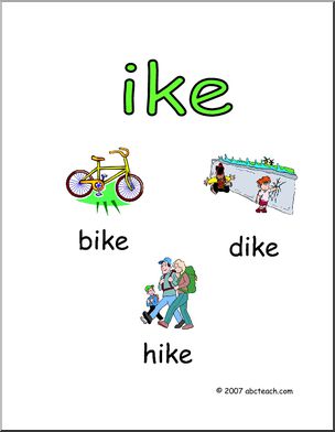 Word Family – IKE Words Poster – Abcteach