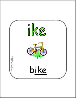 Word Family – IKE Words Sign – Abcteach
