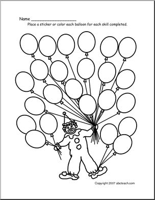 Incentive Chart: Clown and Balloons – Abcteach