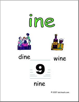 Word Family – IG Words (blackline) Poster – Abcteach