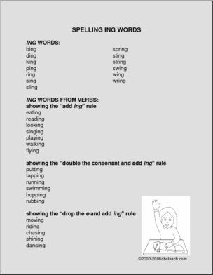 ING Words List – Abcteach