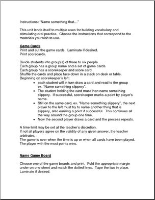 ESL: Name Something Master list – Abcteach