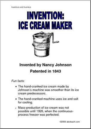 Poster: Invention – Ice Cream Maker – Abcteach