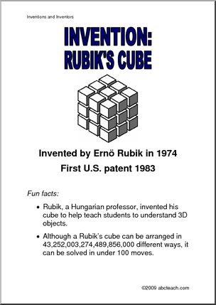 Poster: Invention – Rubik’s Cube – Abcteach