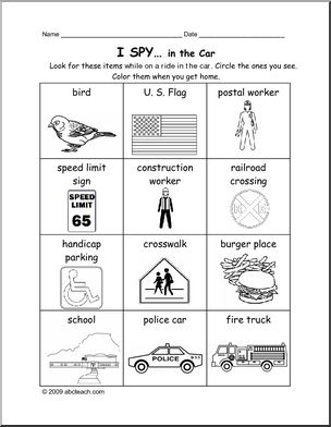 Game: I SPY in the Car (2) – Abcteach