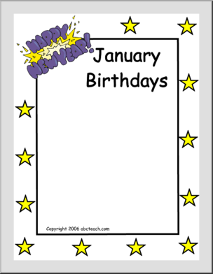 Border Paper: January Birthdays – Abcteach