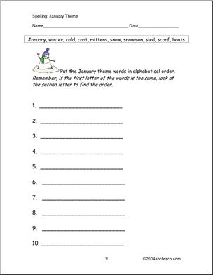 Months Set (HWT Cursive) Spelling Unit – Abcteach