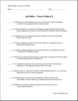 Employment/Employability Skills – Abcteach